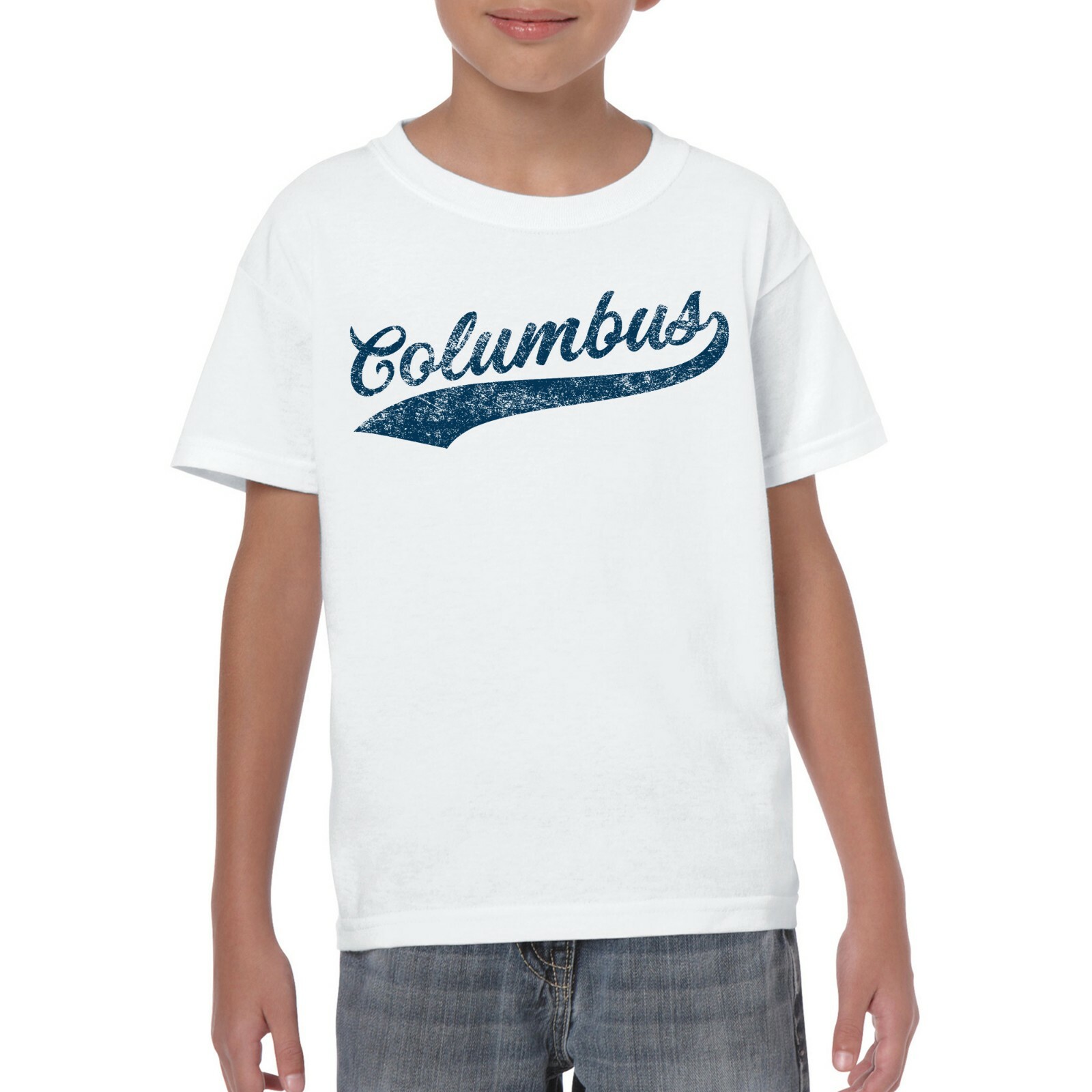 Columbus Springs City Baseball Script Youth T-Shirt - White | eBay