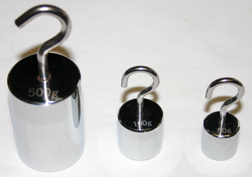 PHYSICS WEIGHT SET WITH HOOKS (50G, 100G & 500G) case of 25 SETS NEW | eBay