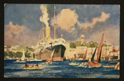 Orient Royal Mail line SS Orient Steamship Postcard Illustrated Ocean ...