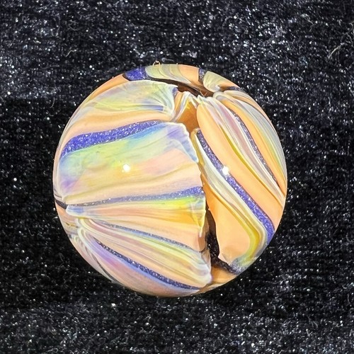 1 1/8” Mad Man Marbles Multi Color Twisted Cane Wrap Marble Signed MMM ...