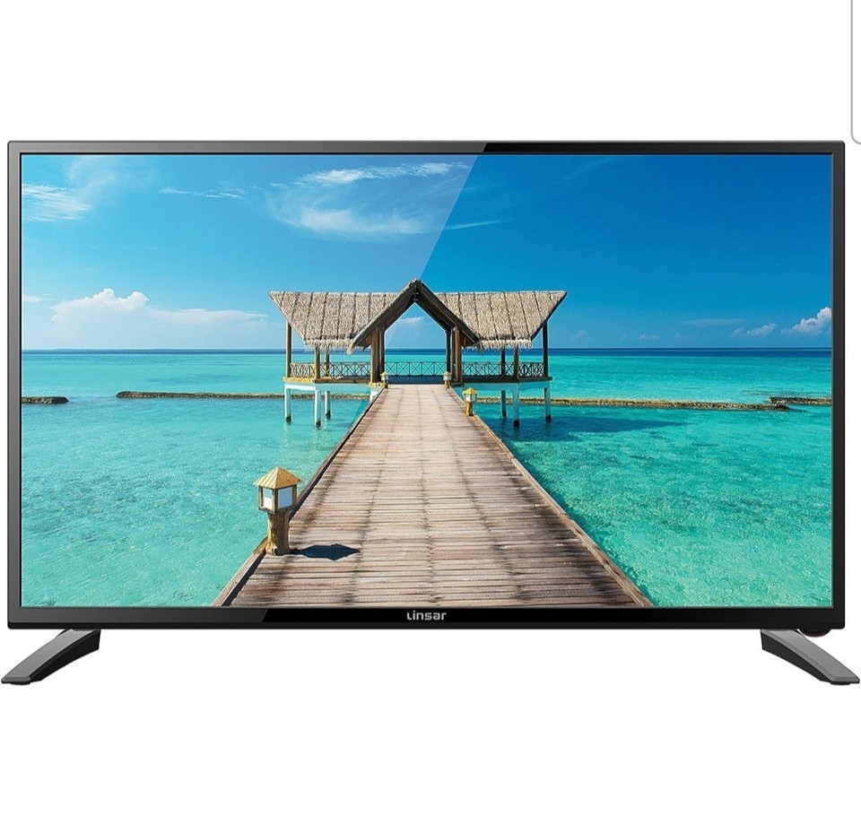 Linsar-24" LED HD TV-720p, 24 inch Flat Screen television-Black Crystal ...