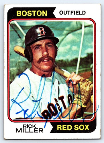 Rick Miller - Signed 1974 Topps Baseball Card #247 - Boston Red Sox | eBay
