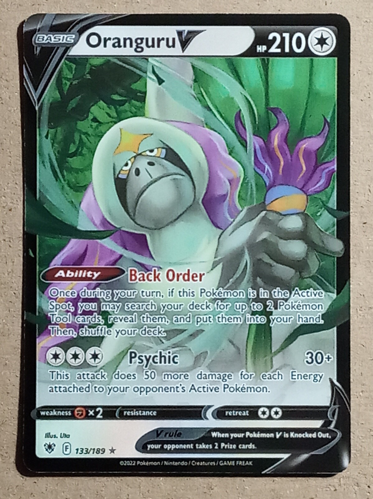 POKEMON Card - Oranguru V 133/189 - Ultra Rare - Astral Radiance - NM ...