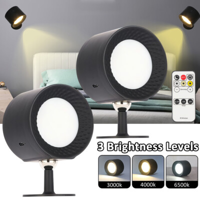 2Pcs Rechargeable LED Wall Mounted Reading Lamp Touch Wall Lamp w ...