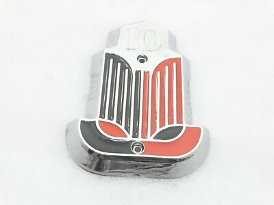 Vintage Standard 10 Car Bonnet Red/Black Emblem/Badge/Logo Chromed ...