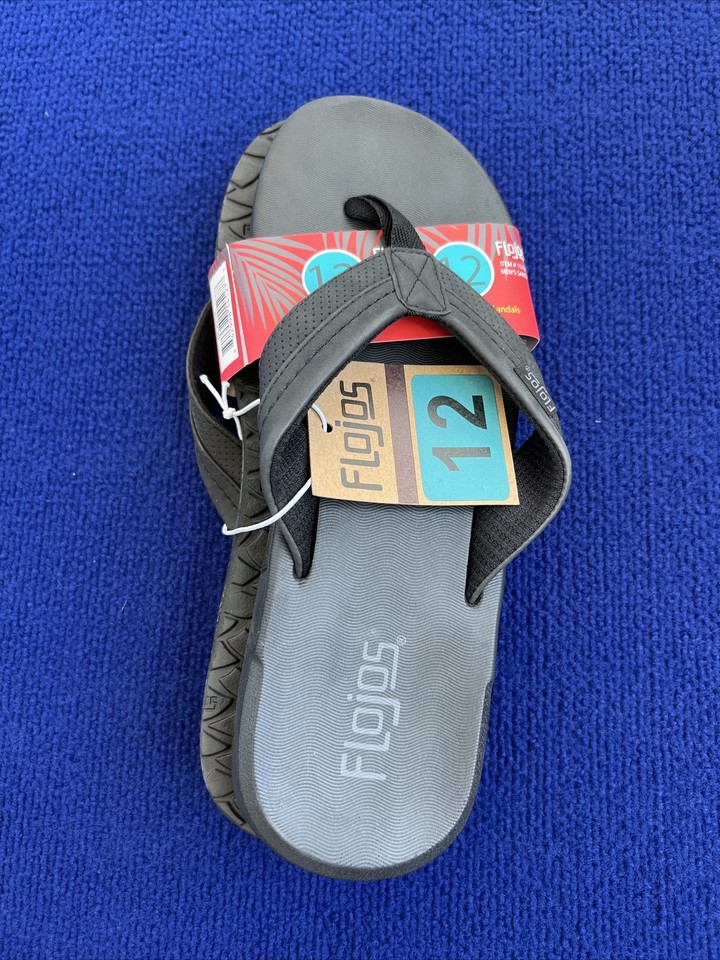 Flojos Men's Size 12, Flip Flop Sandals, Black 842998145277 | eBay