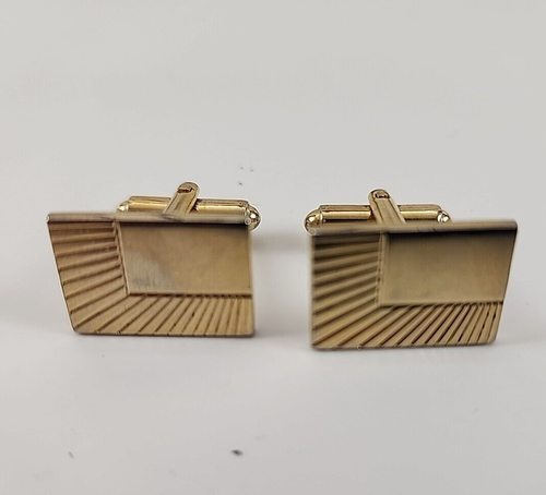 Gold Toned Metal Swank Rectangle Cufflinks FAST SHIPPING!! | eBay