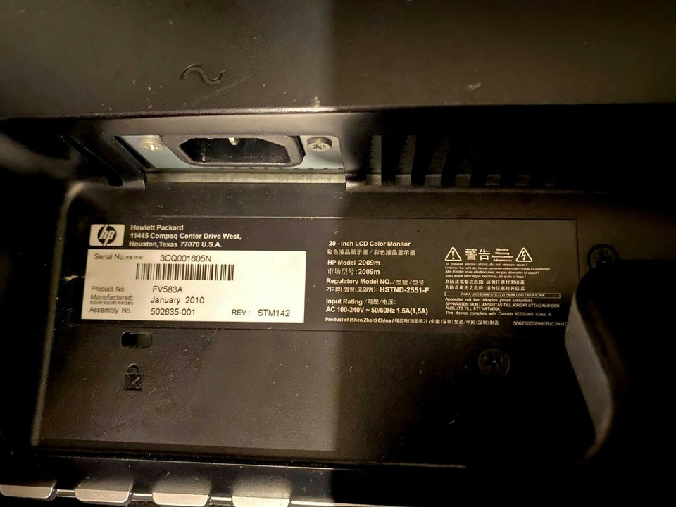 HP 2009m 20-inch Diagonal HD Ready LCD Monitor | eBay