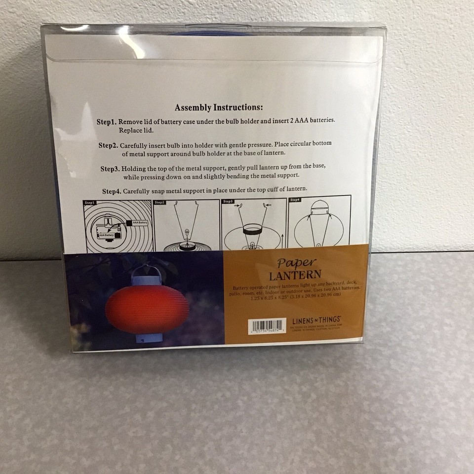 Linens & Things Vintage New 8” Blue Hanging Paper Lantern With Battery ...