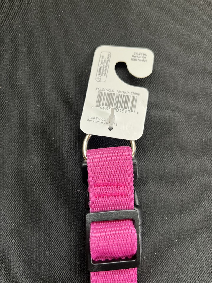 Stout Stuff Pink Pet Collar 18-24" Size L New with Tags | eBay UK