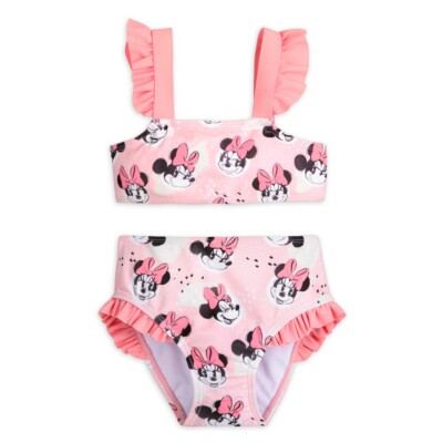NWT Disney Store Minnie Mouse 2pc Swimsuit Girls UPF 50+ 2,3,5/6,9/10 ...