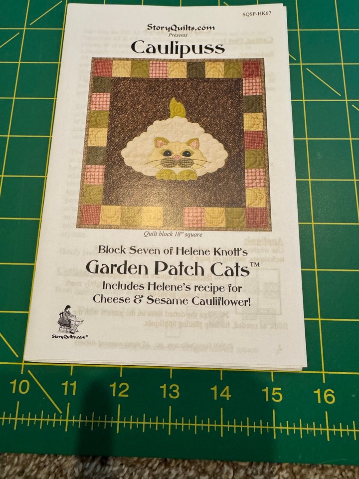 GARDEN PATCH CATS various 18x18 Story Quilts Helene Knott | eBay