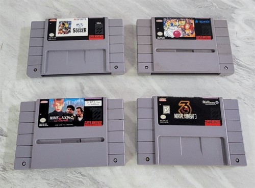 A-534 VINTAGE NINTENDO SNES GAME LOT - HOME ALONE 2 MORTAL KOMBAT 3 ...