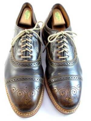 Allen Edmonds "STRANDMOK" Men's Leather Cap-Toe Oxfords 13 D Brown ...