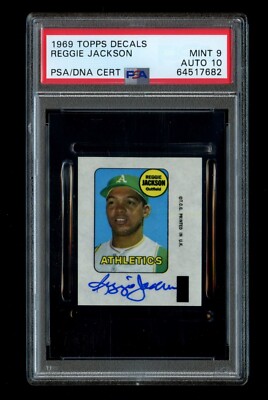 1969 Topps Decals Reggie Jackson Rookie PSA 9 Auto 10 RC Oakland ...