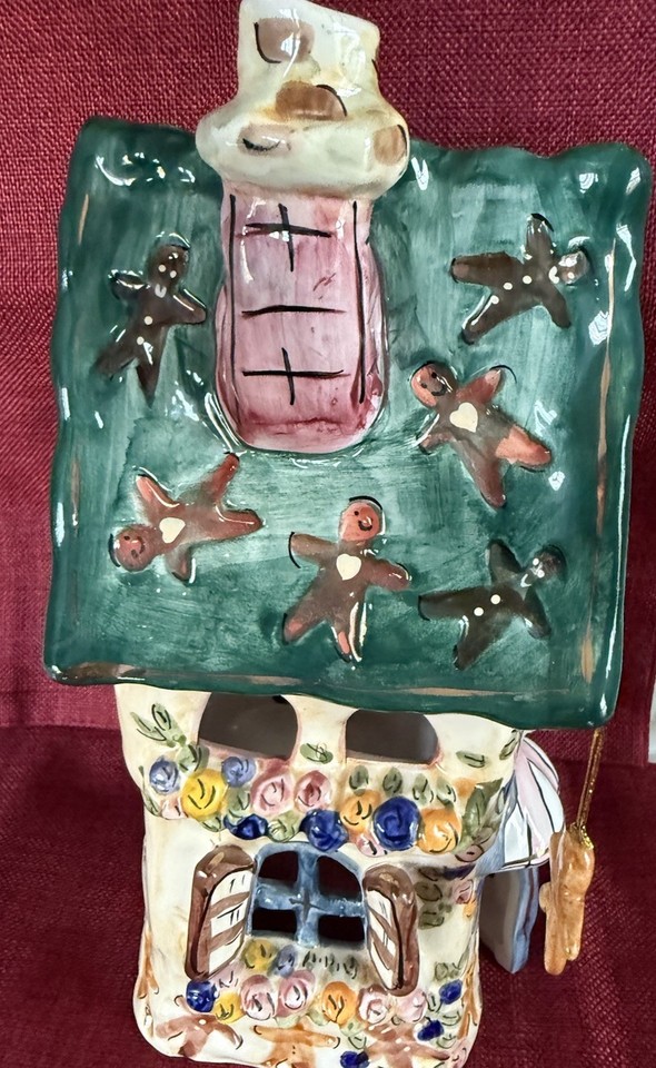 Vintage BLUE SKY 2002 Gingerbread Candle House Christmas 10”Beautiful ...