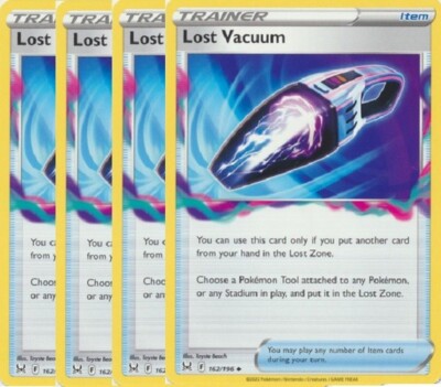 Pokemon - Lost Vacuum x 4 - 162/196 NM Lost Origin - Plus Free ...