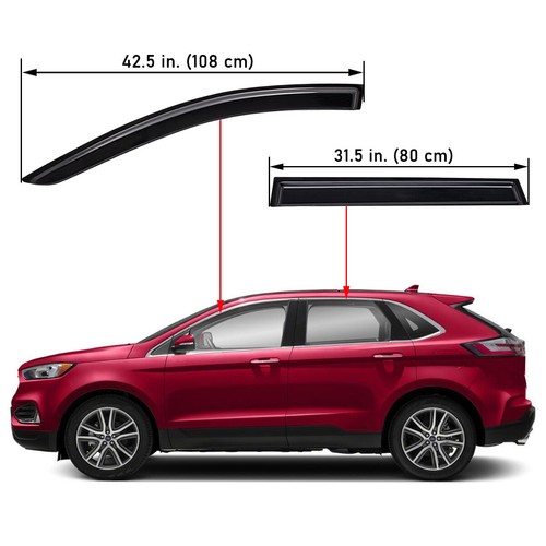 Tape-on Window Visors Rain Guards Vent Shade Deflectors For 2015-2024 ...
