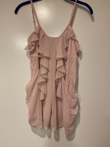 Express Light Pink Ruffle Tank Top Blouse Size SP | eBay