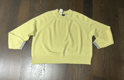 NWT Gap 100%Cashmere Crewneck Sweater in Citrus Lemon Yellow Woman XXL ...