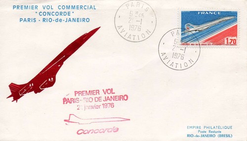 First Commercial Flight ""Concorde"" Envelope Paris - Rio de Janeiro | eBay