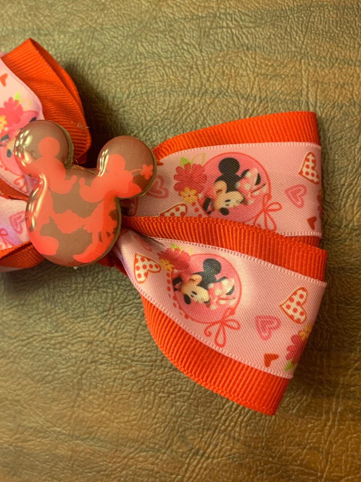 Disney Mickey & Minnie Red And Pink 4.5-Inch Girls Hair Bow | eBay