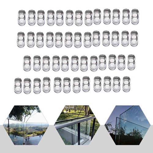 50 Pcs Glass Clamp Clips Chrome 2-Way Glass Display Connector for ...
