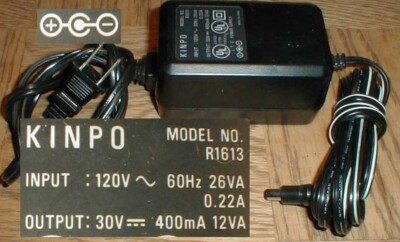 Kinpo R1613 ACAdapter 30vdc 400ma .4a HP 600 & Apollo | eBay