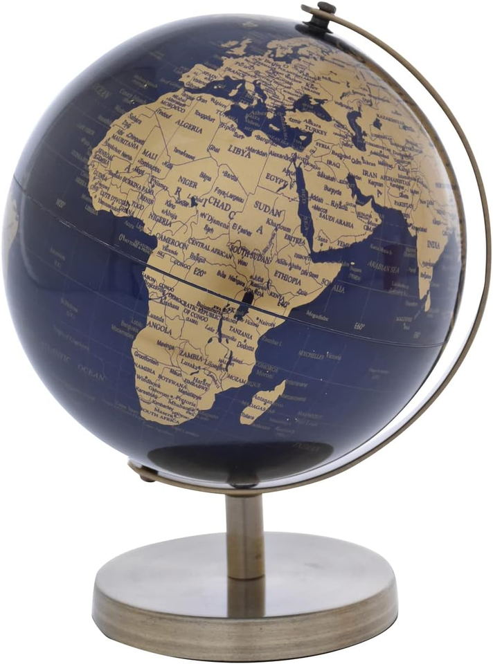 Navy Rotating World Globe Spinning Atlas Map Desk Decor Decoration Base ...