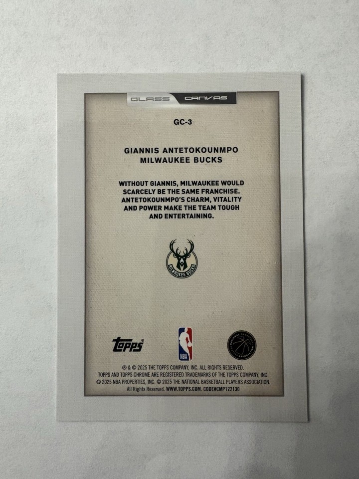 2025-26 Topps Chrome Giannis Antetokounmpo Glass Canvas SSP Case Hit GC ...
