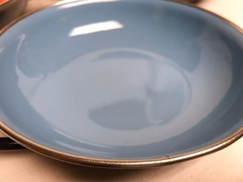 3 pc Enamel Saute Pan Set Emo Celje Yugoslavia Red Yellow Blue Mid ...