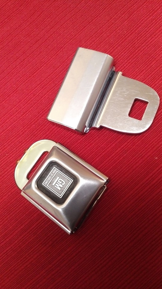 GM RCF-67 Seatbelt Buckle Set (EMBOSSED LOGO) OEM | eBay