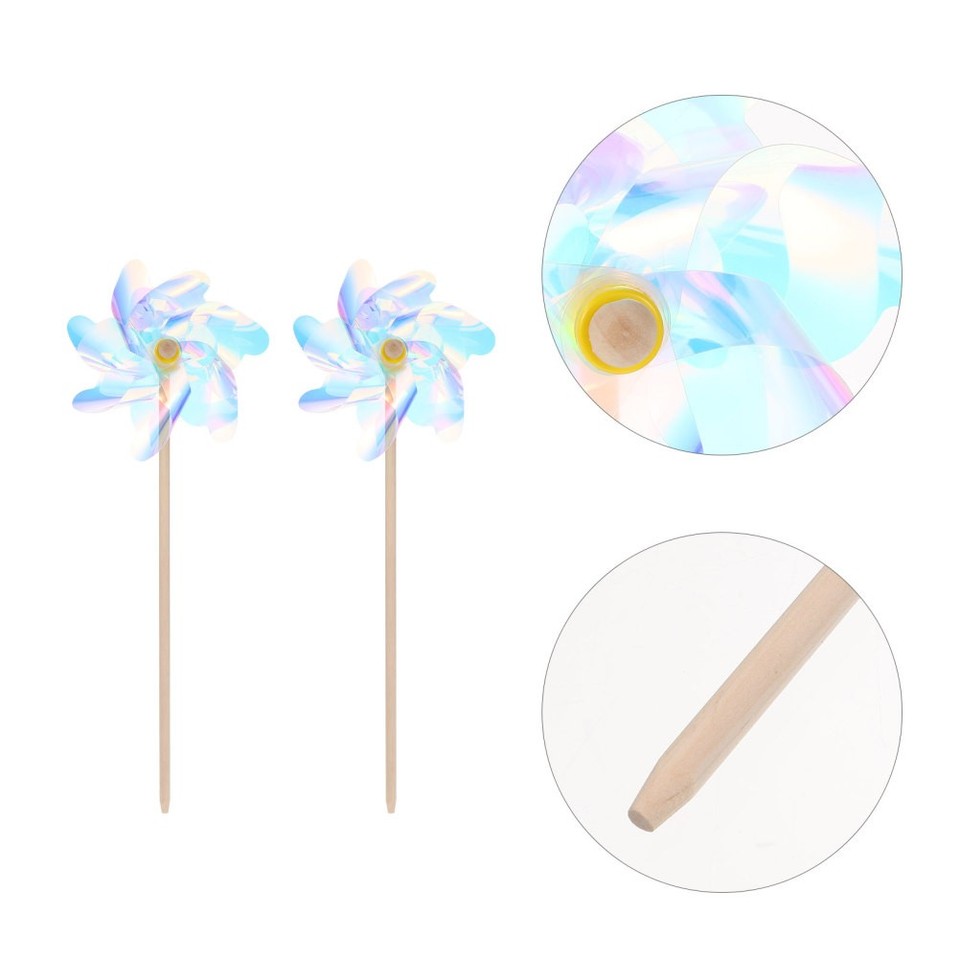 2Pcs Wooden Pinwheels Toy for Boy Girl Preschool Garden Decor | eBay ...