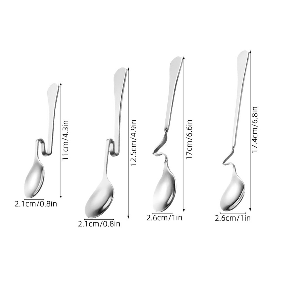 8 Pcs Spoon for Stirring Pot Curved Handle Teaspoon Coffee Shop Spoons ...