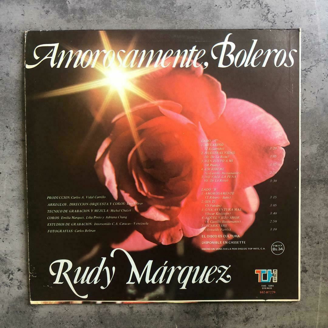 Rudy Marquez ‎– Amorosamente, Boleros [1981] Vinyl LP Latin Pop Top ...