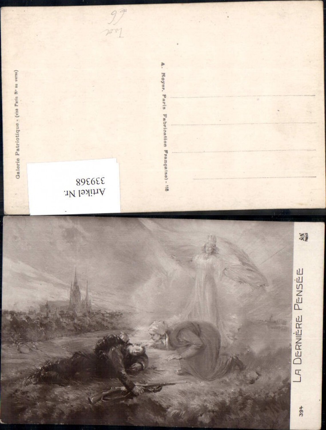 339368,Künstler Ak WW1 La Derniere Pensee Soldat Tod Erscheinung Frau ...