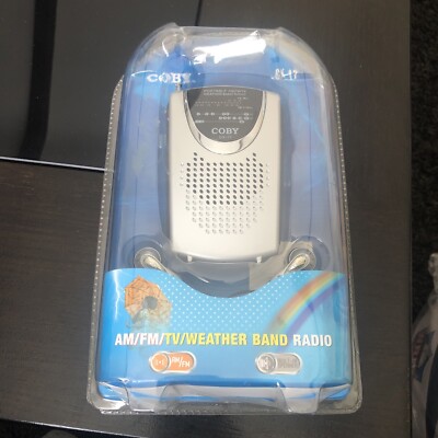 New Coby CX-17 Portable AM/FM TV & Weather Band RADIO Antenna Walkman ...