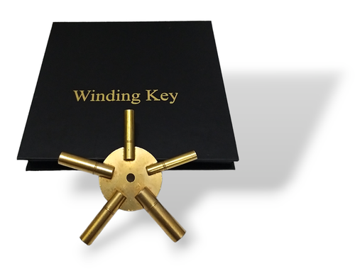 LARGE - 5-Size Solid Brass Clock Winding Keys - 5 EVEN Sizes WITH BOX ...