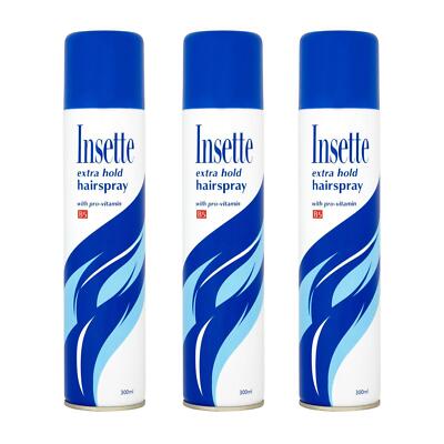 3x Insette Extra Hold Hair Spray With Pro-Vitamin B5 300 ml | eBay UK