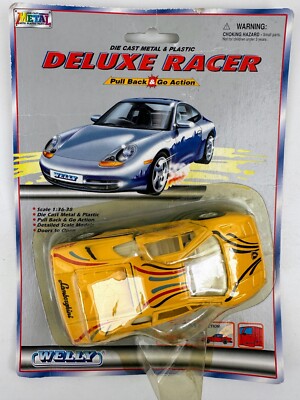 Deluxe Racer Pull Back & Go Action Die Cast Metal & Plastic Welly 9109 ...