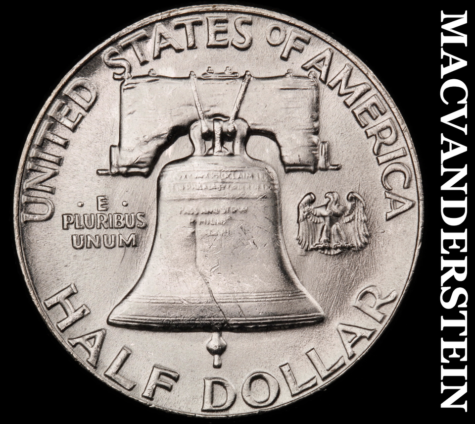 1955 Franklin Half- Full Bell Lines- Choice Gem Brilliant Uncirculated ...