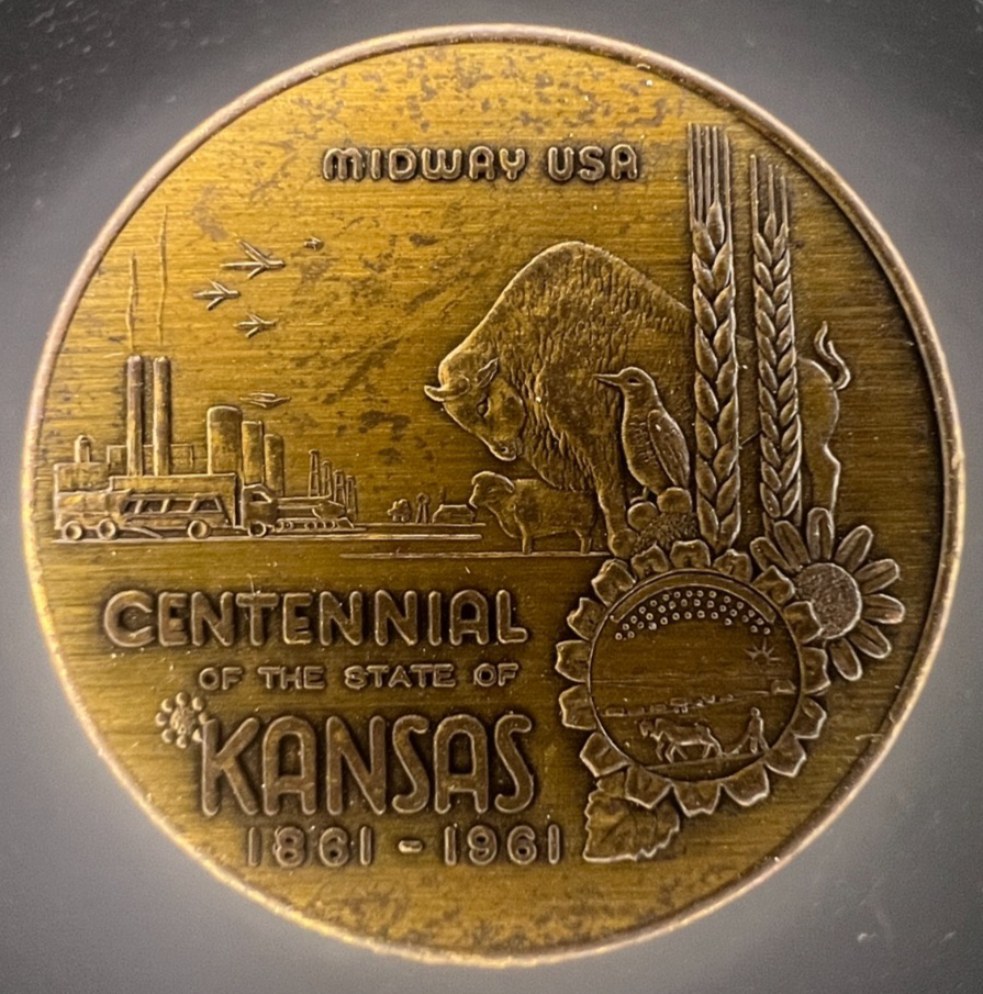 1961 Kansas State 100 Year Anniversary Centennial Commemorative Coin ...