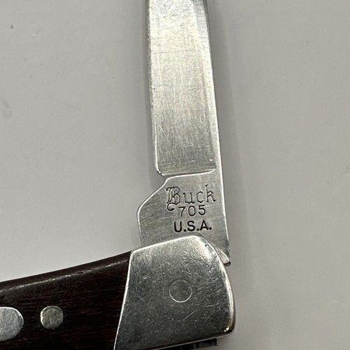 BUCK PONY 705 Knife Made In USA PRE1986 SCRIPT Stamp 2 Blade Folder ...
