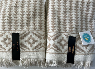 Set of 2 Pendleton Sundown Bath Towel 30 x 54 Cement Beige New 2 sets ...