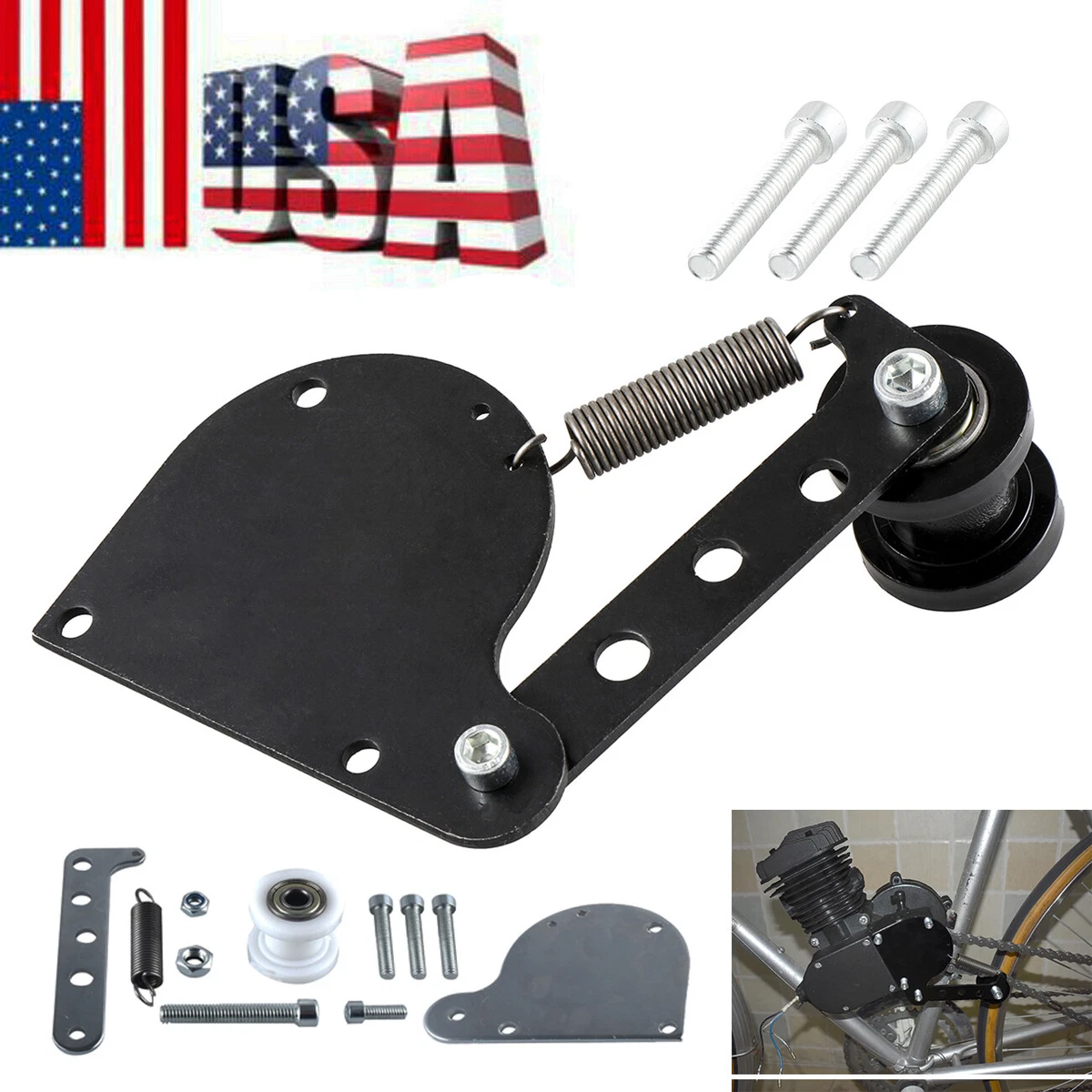 Chain Tensioning Wheel Bike Spring Loaded Chain Tensioner Fit 49cc 66cc ...