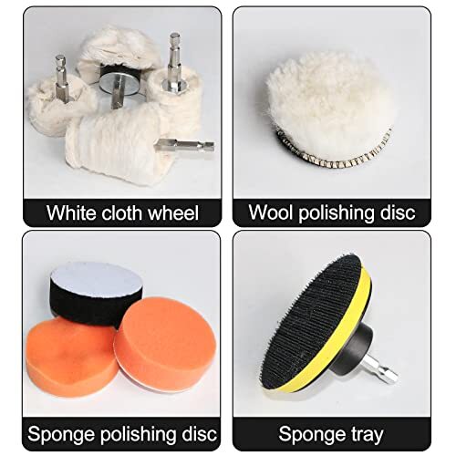 10pcs Cotton Cloth Buffing Wheel Sponge Polishing Pad Kitdrill Buffing ...