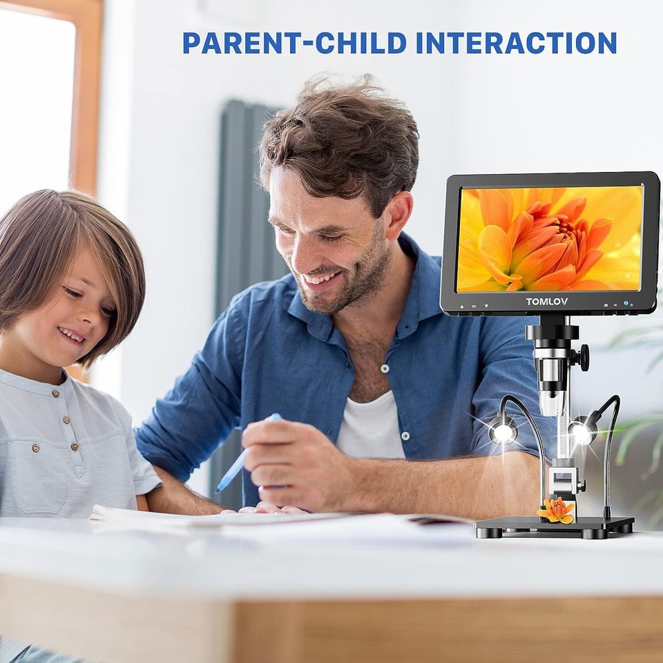 TOMLOV DM9 Pro HDMI Digital Microscope 1200X Magnifier 7" IPS Screen ...