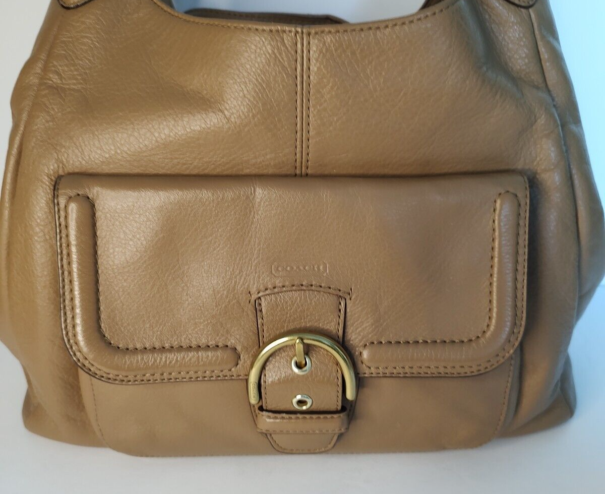 COACH CAMPBELL LEATHER HANDBAG PURSE G1380-F24686 BORDEAUX &FULL SIZE ...