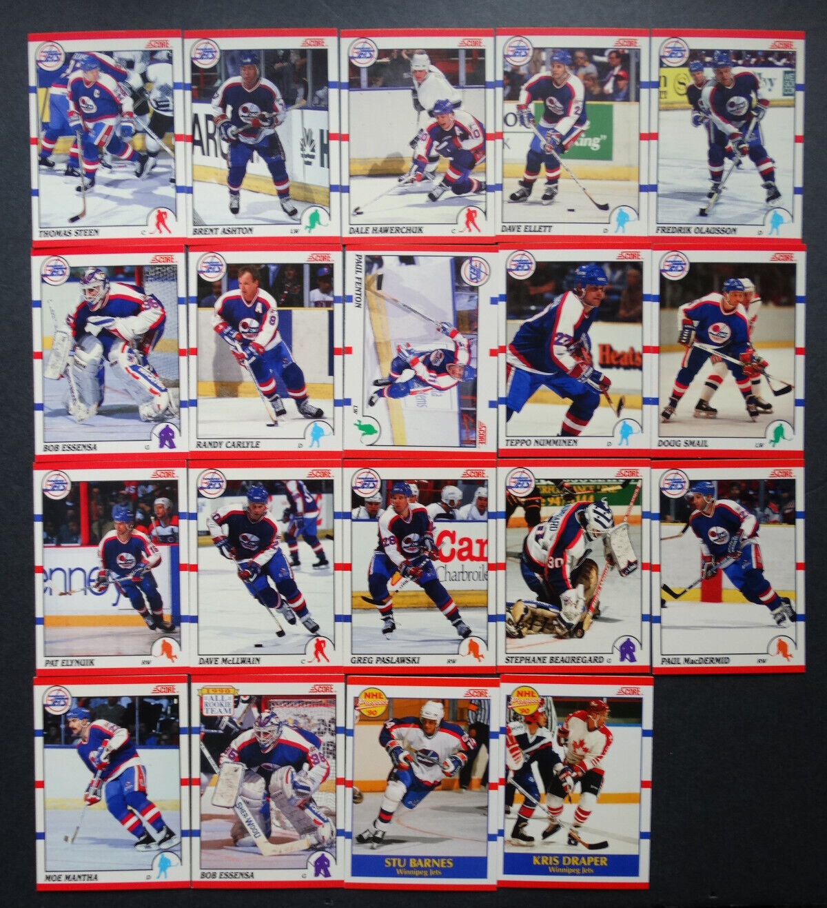 1990-91 Score Canadian Winnipeg Jets Team Set of 19 Hockey Cards | eBay