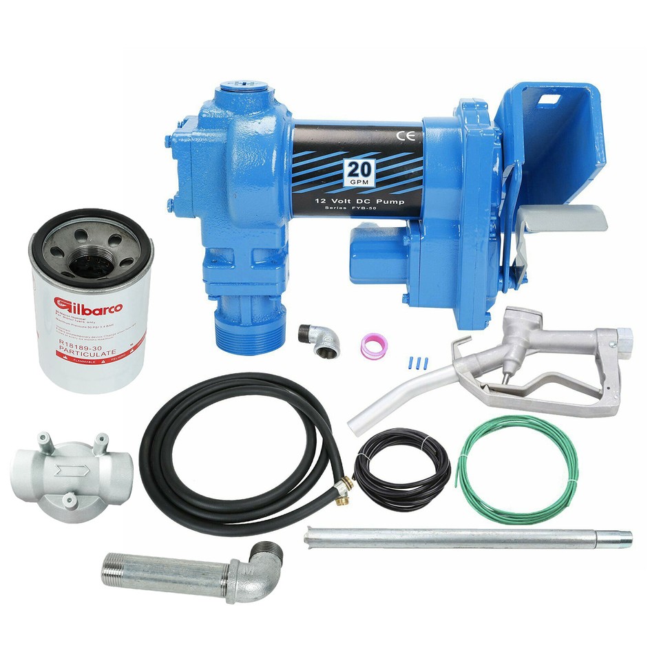 Fuel Transfer Pump 12V 20 GPM Diesel Gas Gasoline Kerosene w ...